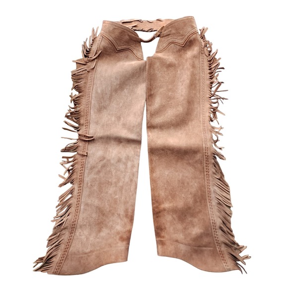 Vintage | Pants | Vintage 6s Heavy Leather Western Cowboy Ranch Fringe ...
